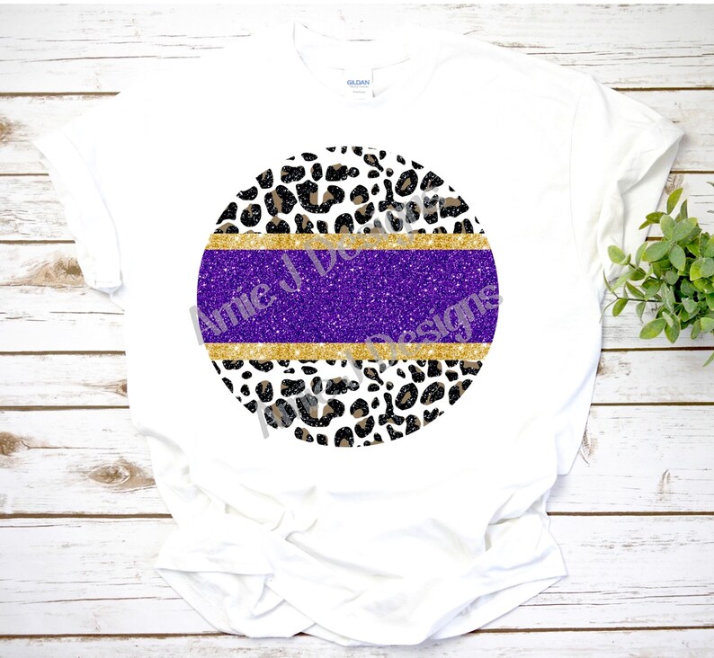 Purple Gold Glitter Leopard Circle PNG Sublimation Design - Etsy