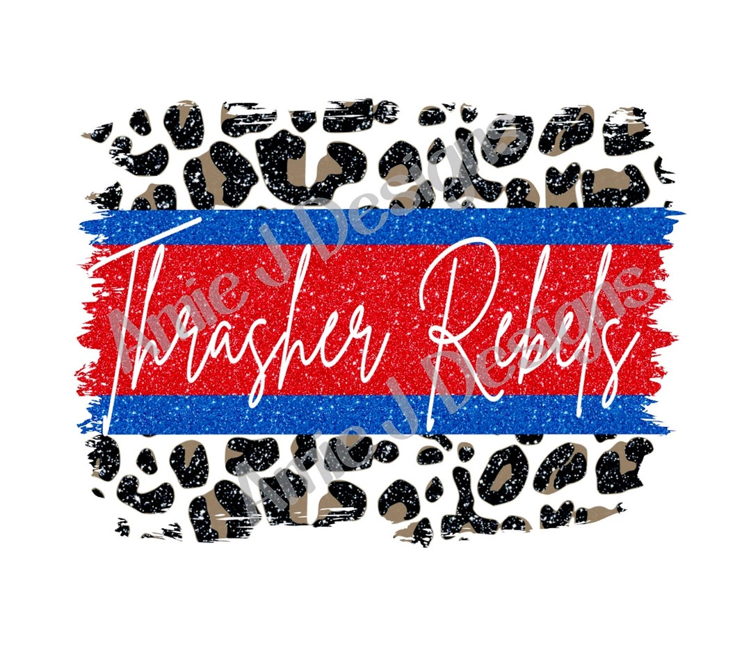 Red Blue Thrasher Rebels Rebels Leopard Glitter Rectangle PNG - Etsy