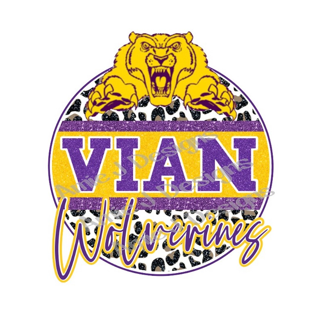 Vian Wolverines Mascot Version Glitter Oklahoma PNG - Etsy