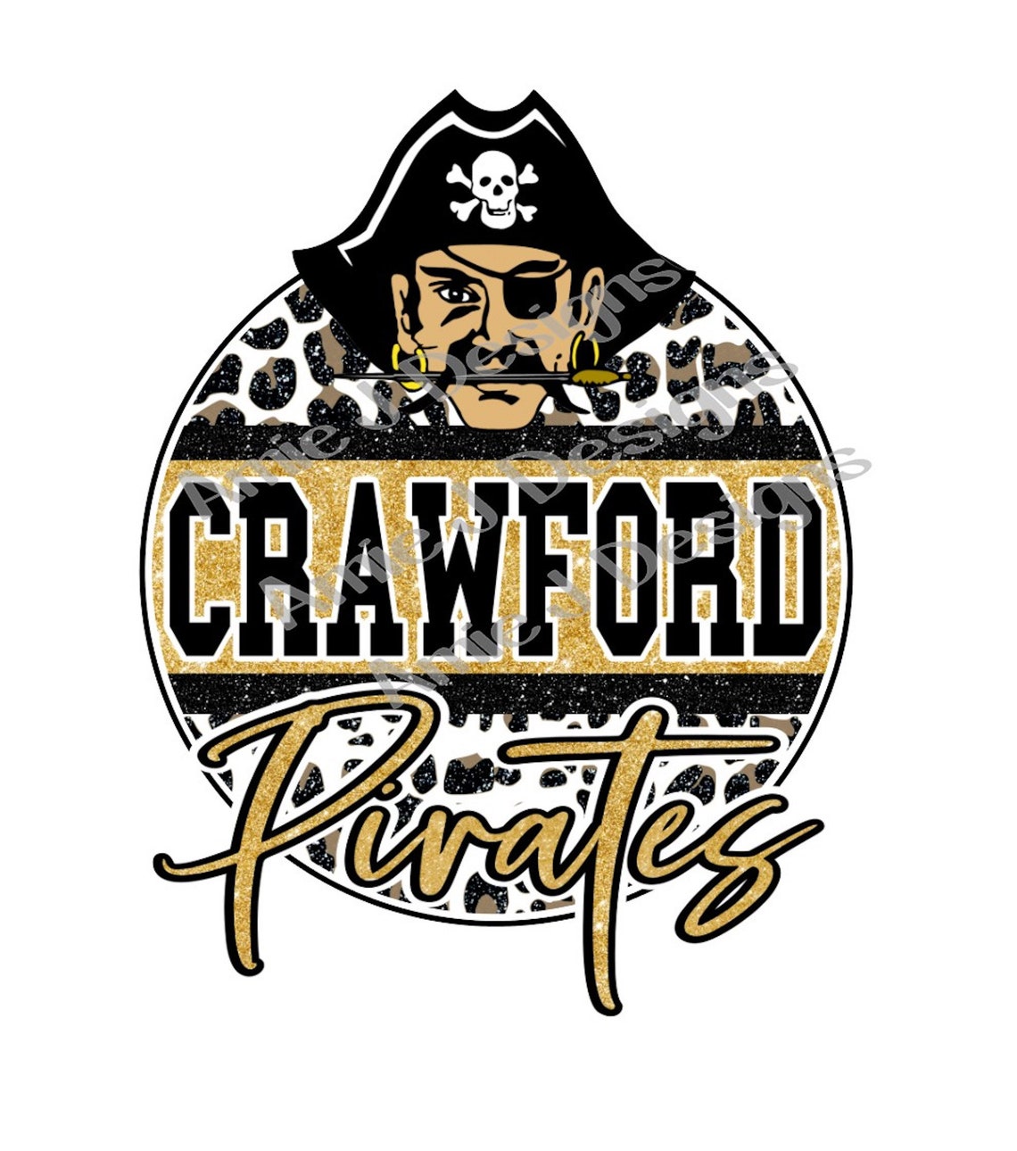 Crawford Pirates Mascot Glitter Circle Texas PNG Sublimation - Etsy