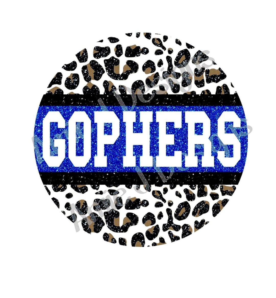 Royal Blue Gophers Leopard Glitter Circle PNG Sublimation - Etsy