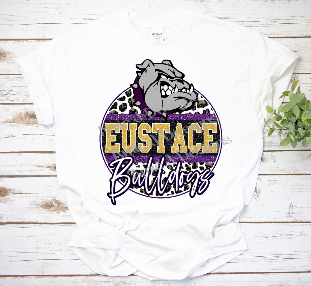 Eustace Bulldogs Mascot Version Glitter Texas PNG Sublimation Design ...