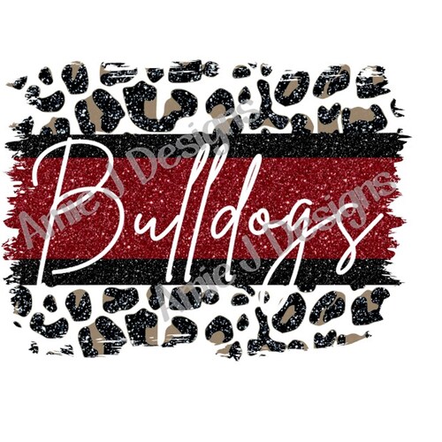 Black White Bulldogs Cursive Center Glitter Leopard Distressed - Etsy