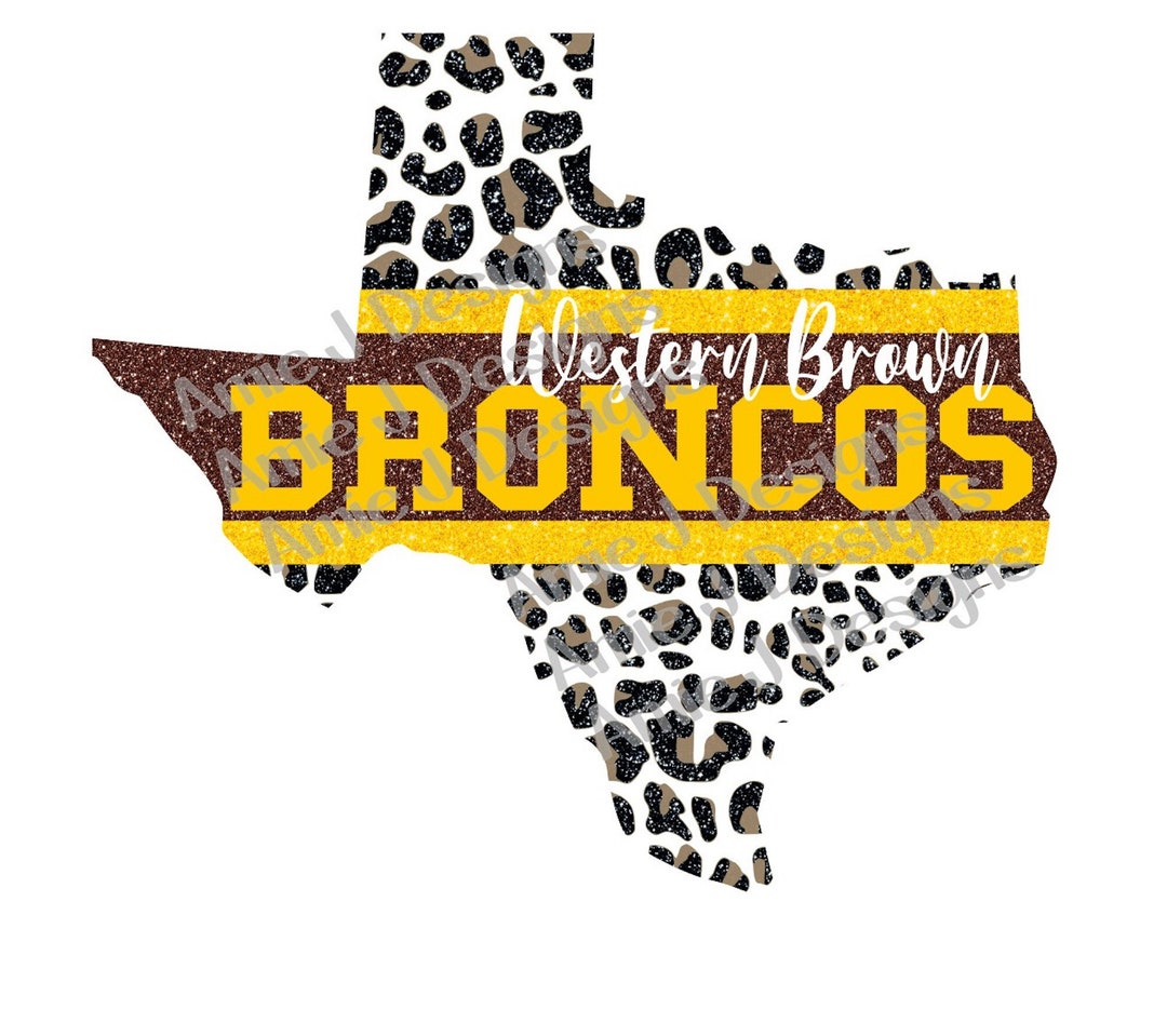 Western Brown Broncos Glitter Texas PNG Sublimation Design - Etsy