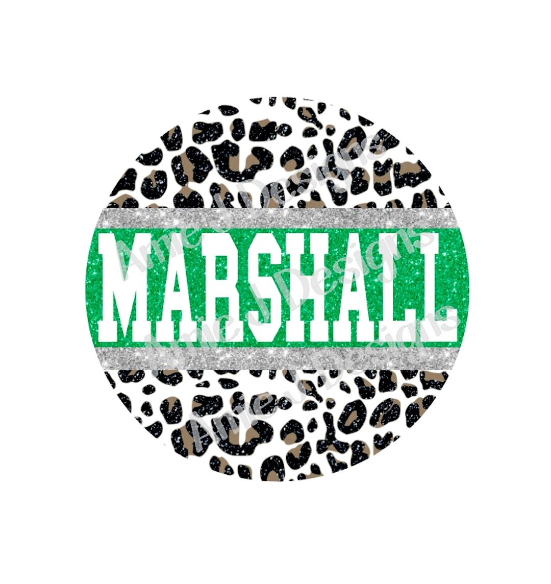 Marshall Green Silver Leopard Glitter Circle PNG Sublimation - Etsy