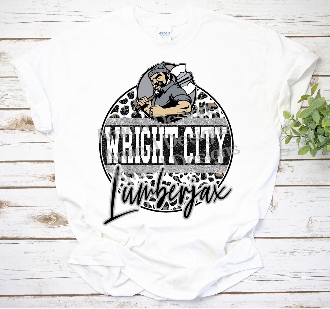 Wright City Lumberjax Mascot Version Glitter Circle Oklahoma - Etsy