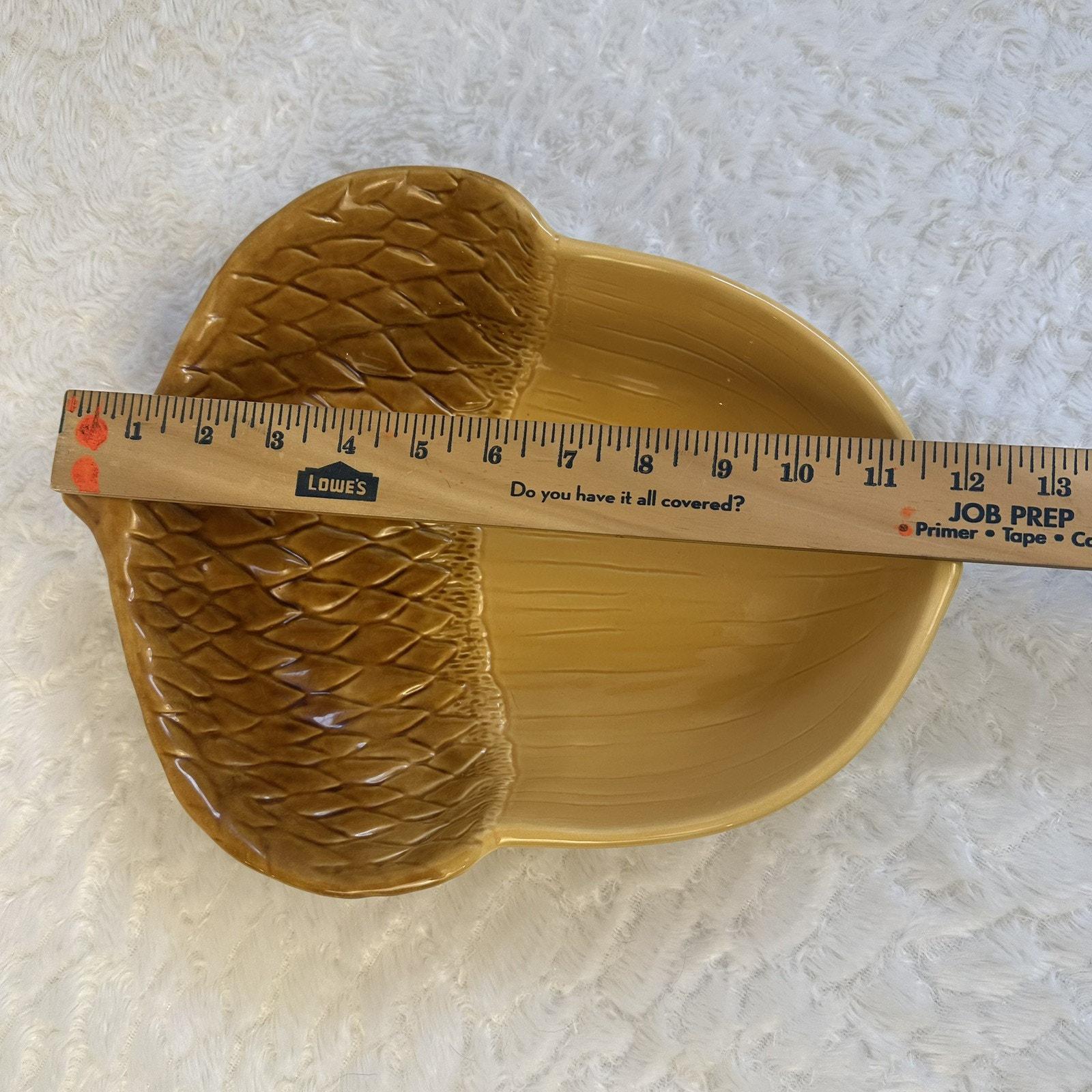 Vintage Ceramic Acorn Shape Serving Dish Large Candy Bowl Harvest Fall ...