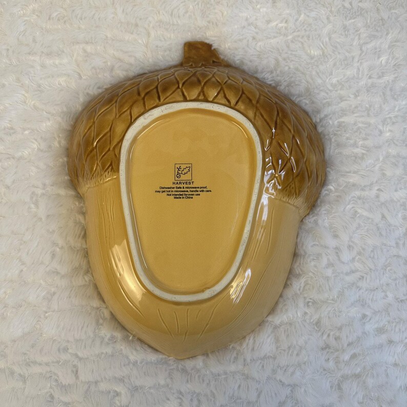 Vintage Ceramic Acorn Shape Serving Dish Large Candy Bowl Harvest Fall ...