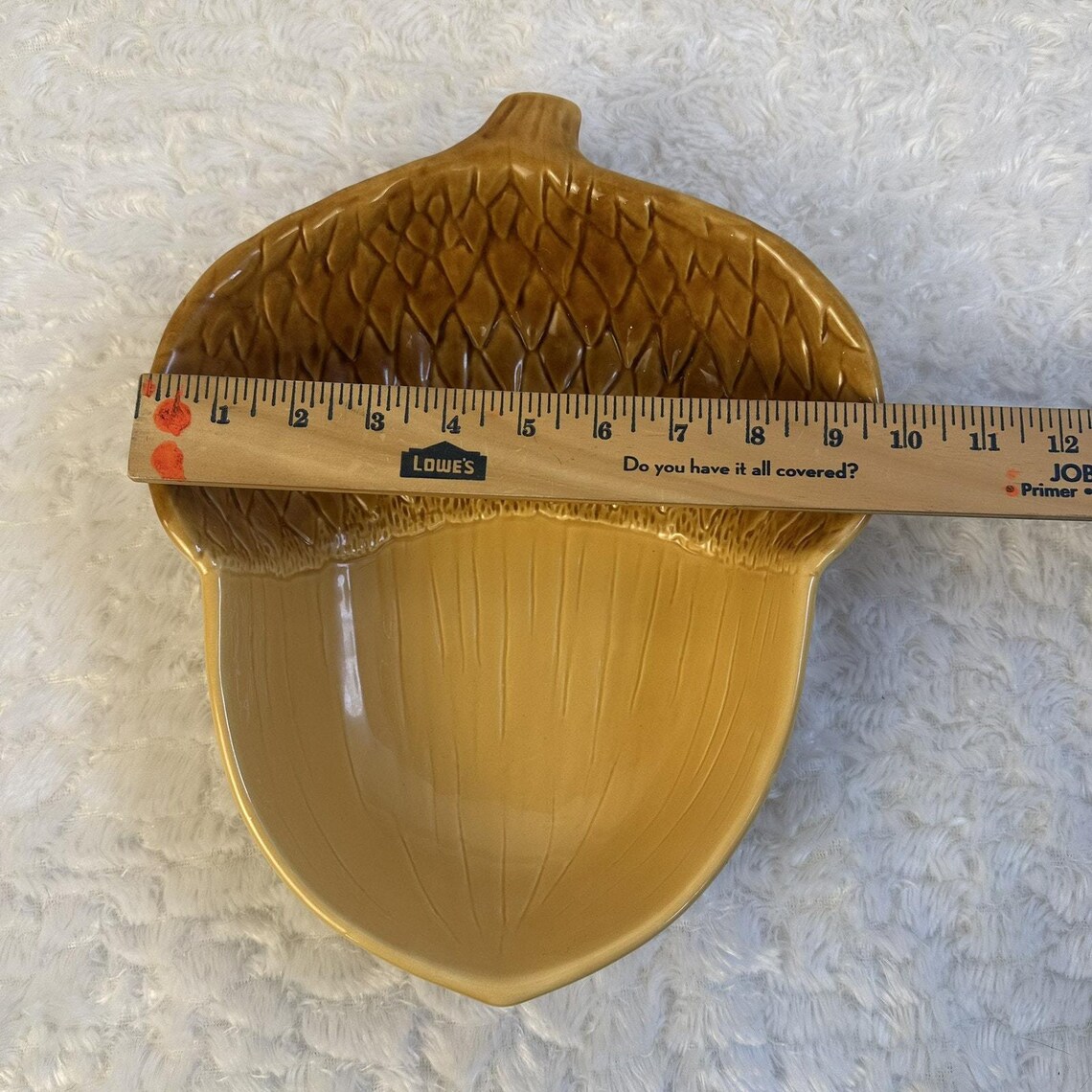 Vintage Ceramic Acorn Shape Serving Dish Large Candy Bowl Harvest Fall ...