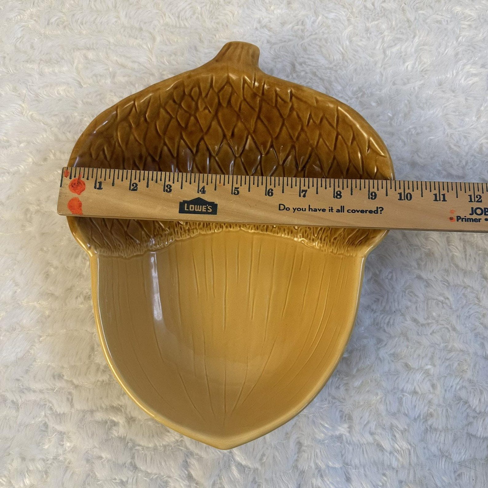 Vintage Ceramic Acorn Shape Serving Dish Large Candy Bowl Harvest Fall ...