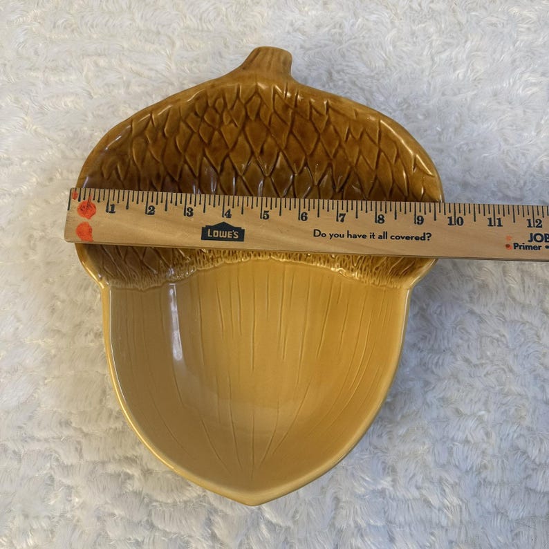Vintage Ceramic Acorn Shape Serving Dish Large Candy Bowl Harvest Fall ...