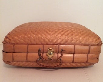 Wicker suitcase | Etsy