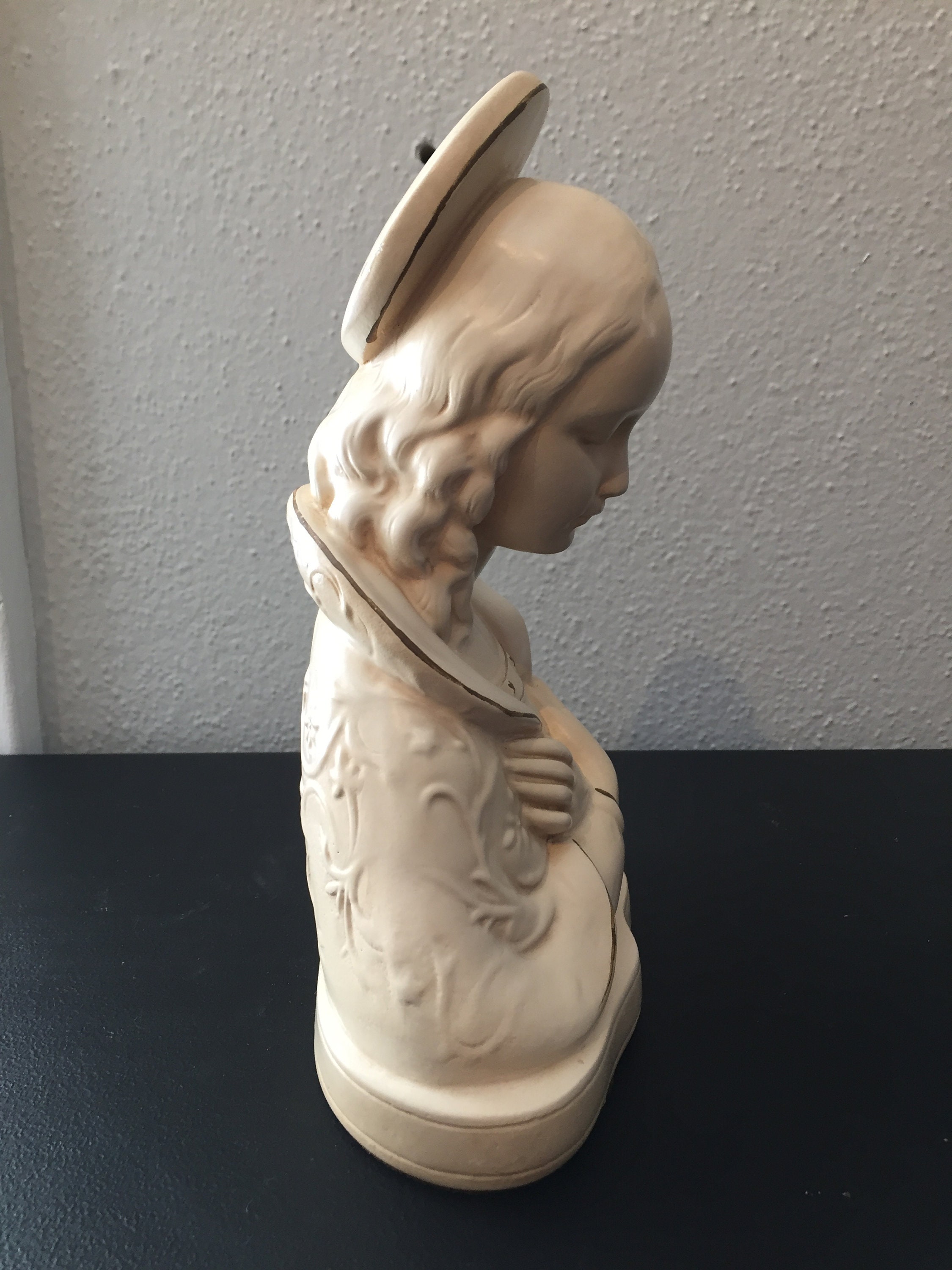 Vintage Virgin Mary chalkware bust Alexander Backer | Etsy