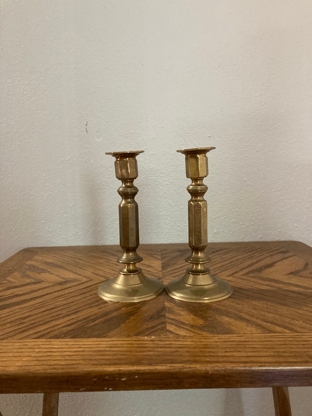 Vintage Brass Taper Candlesticks - Set of 2 - Etsy