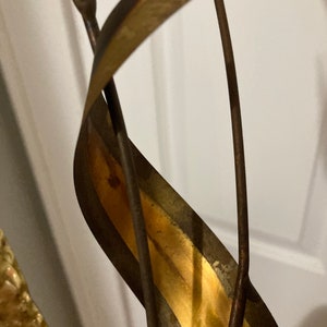 Metal Wheat Wall Sculpture, Brass Wall Decor, Wheat, Mid Century Wall ...