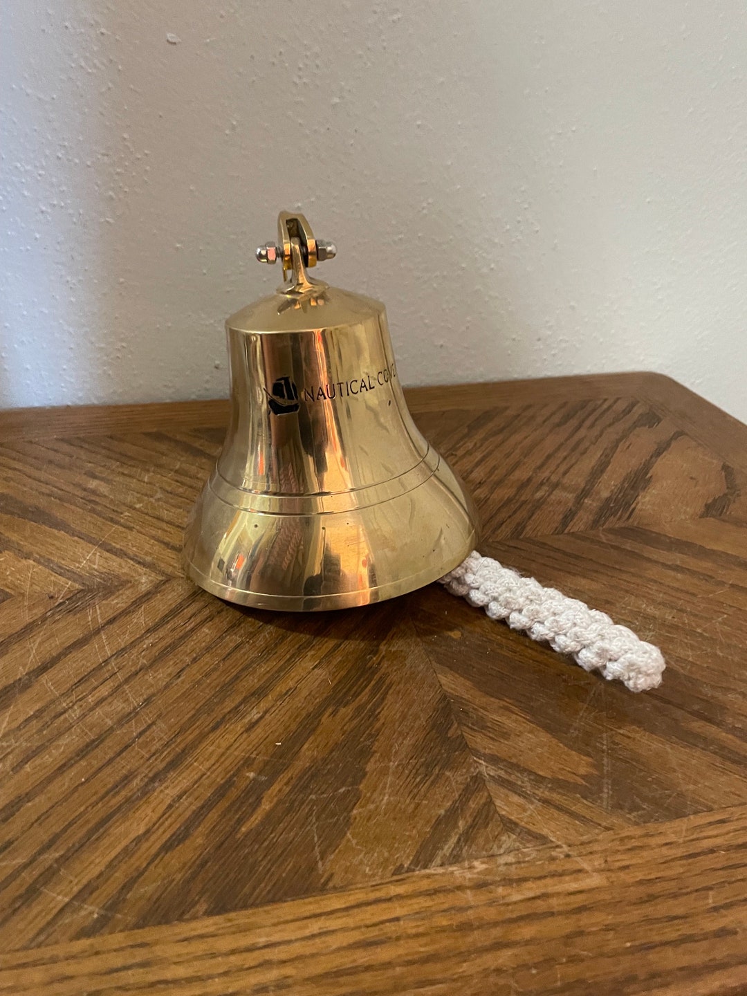 Vintage Brass Hanging Bell, Brass Door Bell, Wall Mounted Brass Bell ...