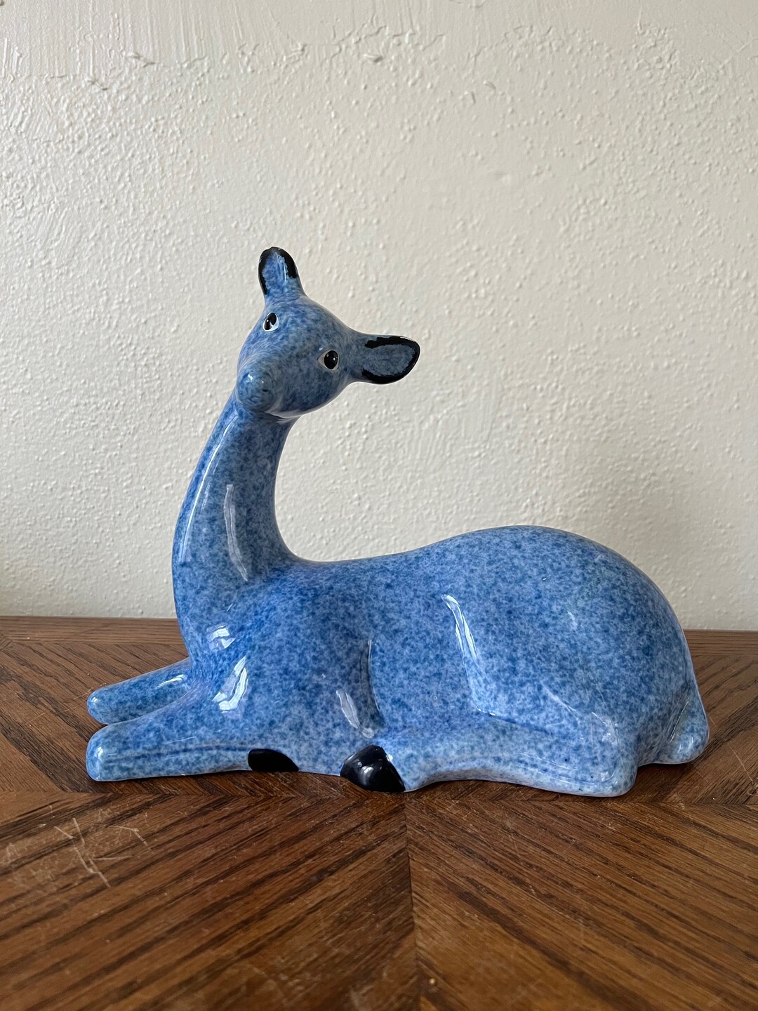 Mid Century Blue Calico China Deer Figurine (12 Inch) - Etsy