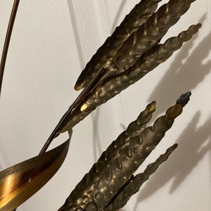 Metal Wheat Wall Sculpture, Brass Wall Decor, Wheat, Mid Century Wall ...
