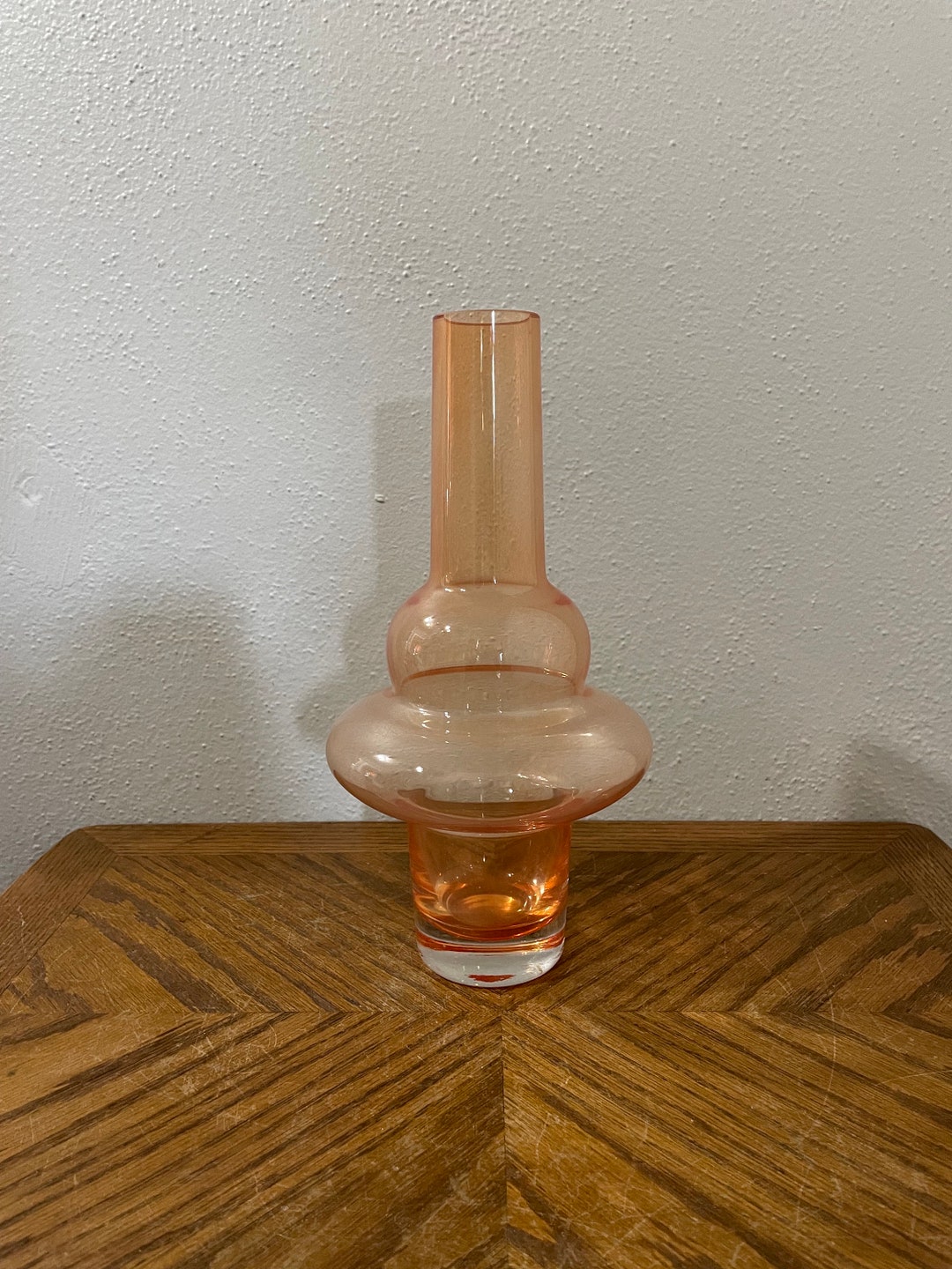 Vintage Peach Art Glass Vase, Bubble Vase, Made in Poland - Etsy