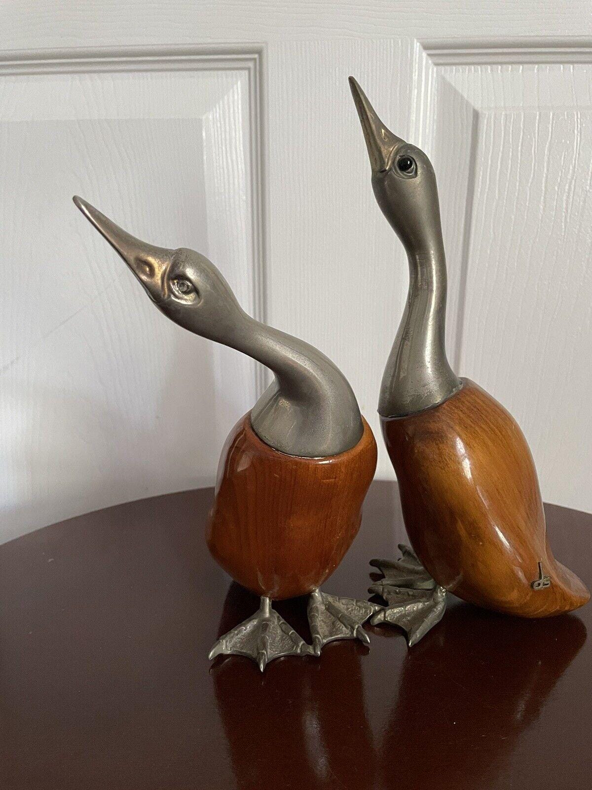 De Stijl Firenze Italy 1970s Wood Silvered Metal Bird Sculpture Set If ...