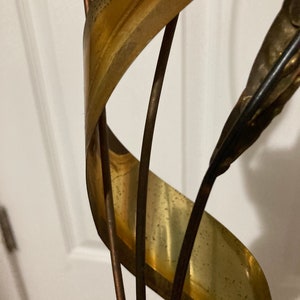 Metal Wheat Wall Sculpture, Brass Wall Decor, Wheat, Mid Century Wall ...