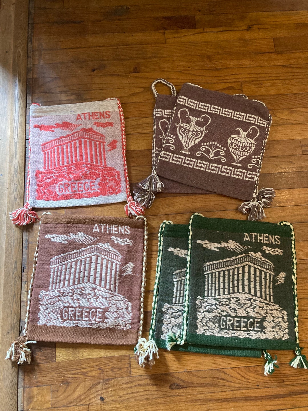 Vintage Greek Tote, Athens Greece, Greek Urn, Fabric Bag, Shopping Bag ...