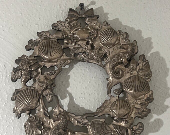 Vintage Metal Seashell Wreath Wall Hanging and Trivet - Etsy