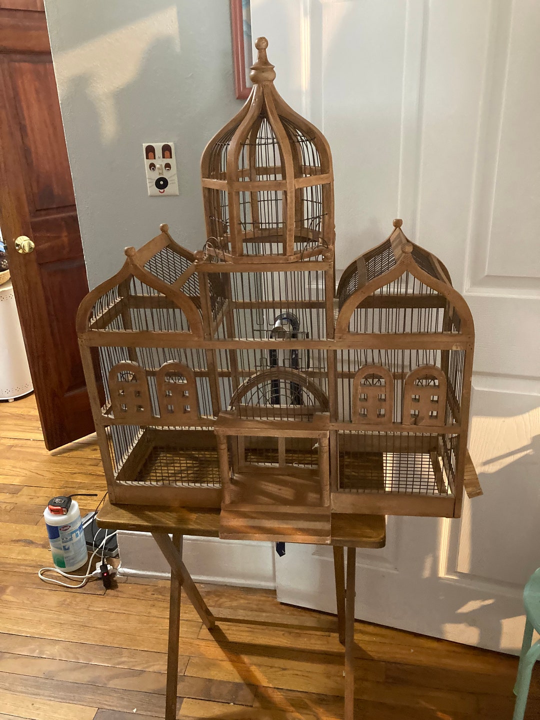 Vintage Birdcage, Wood and Wire Birdcage, Decorative Birdcage ...