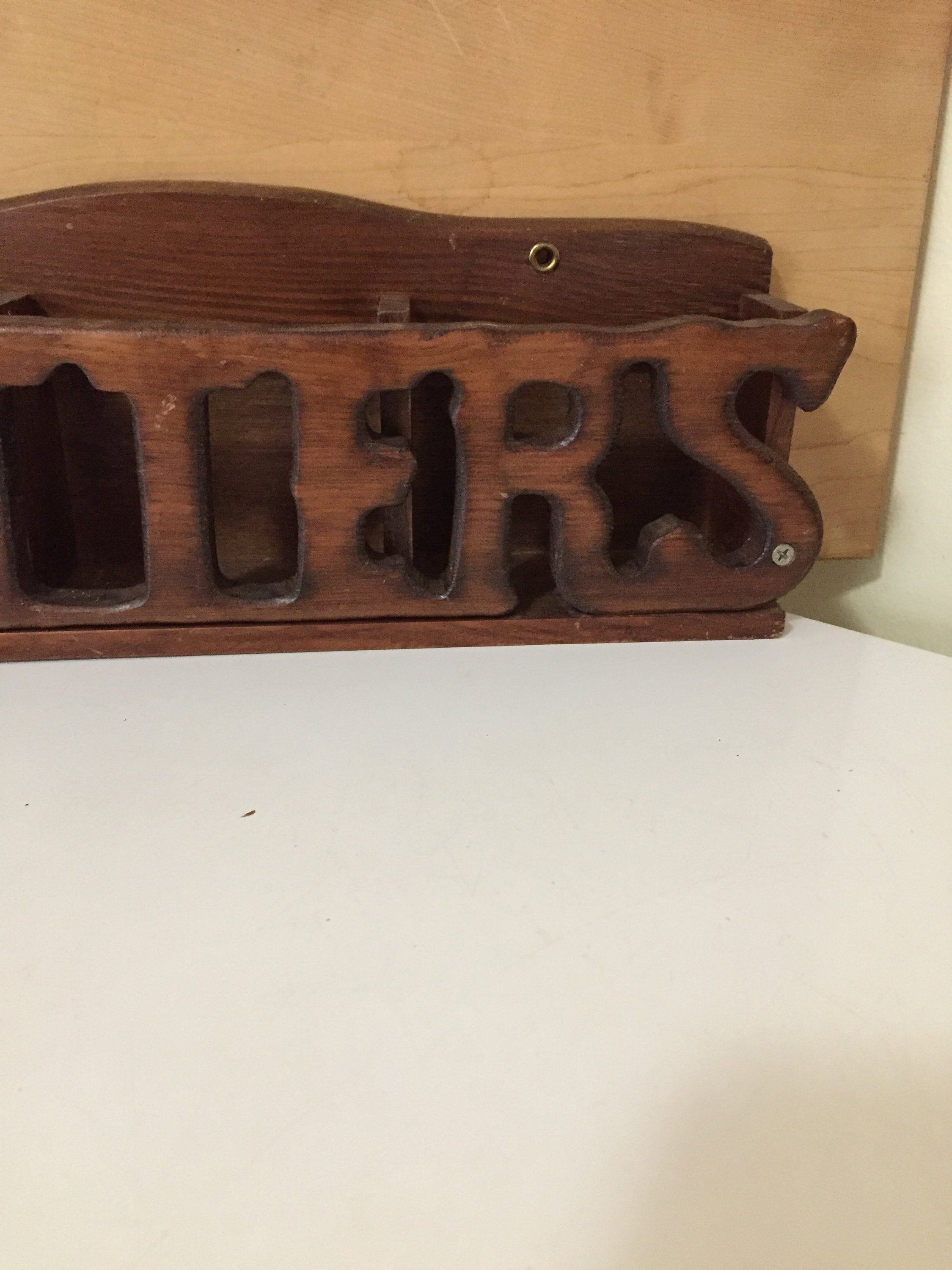 Wooden letter holder vintage letter stand card holder card | Etsy
