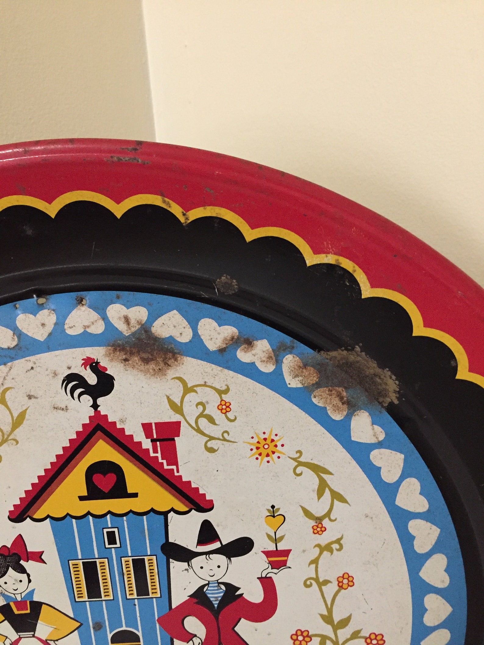 Vintage Pennsylvania Dutch tray metal tray serving tray | Etsy