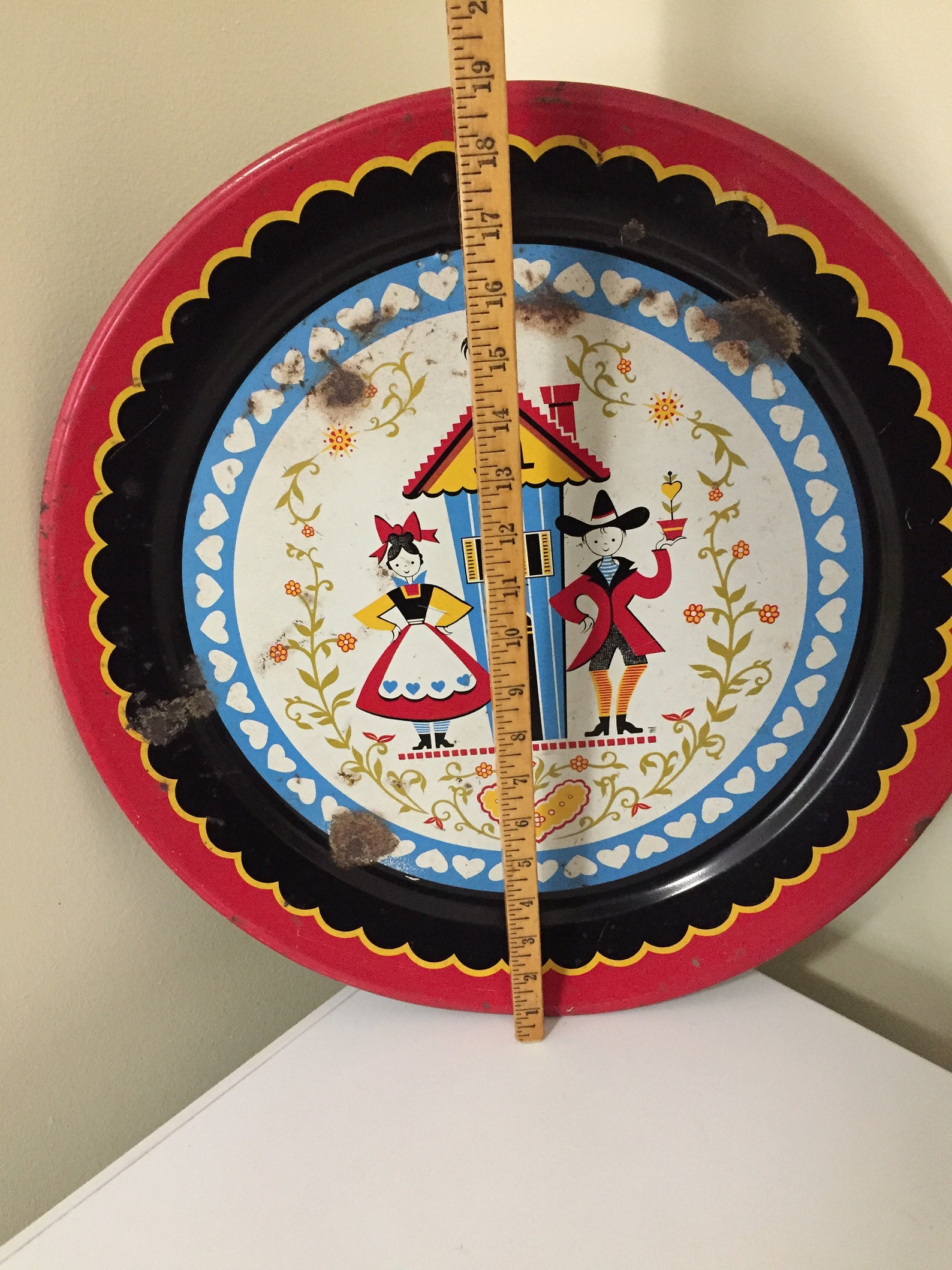 Vintage Pennsylvania Dutch tray metal tray serving tray | Etsy