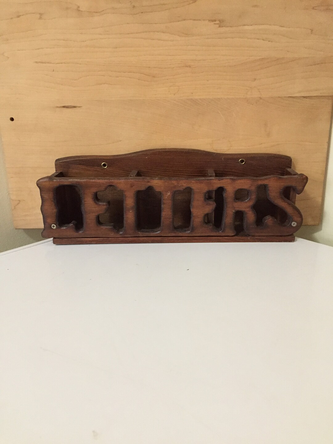 Wooden Letter Holder, Vintage Letter Stand, Card Holder, Card Stand ...