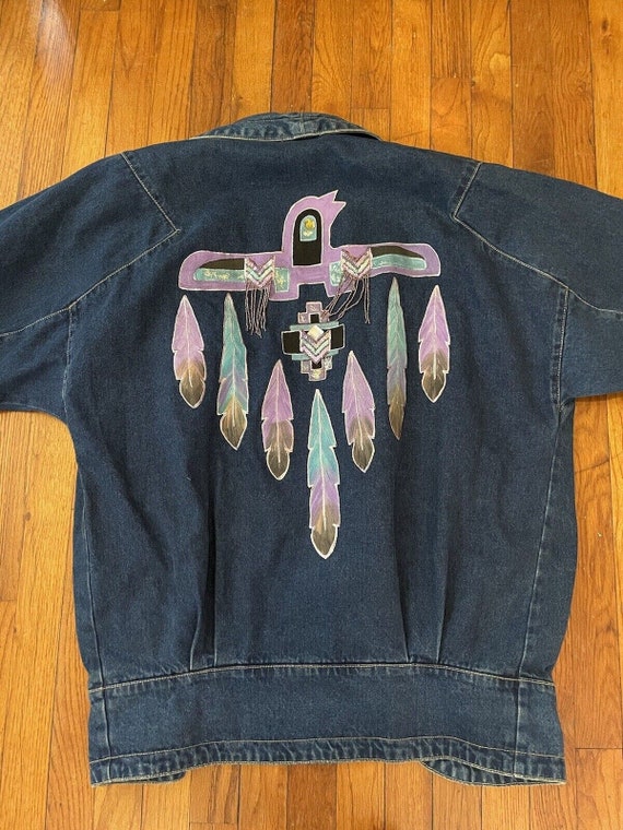 Vintage Apache Oversized Denim Blazer Jacket With Rhi… - Gem