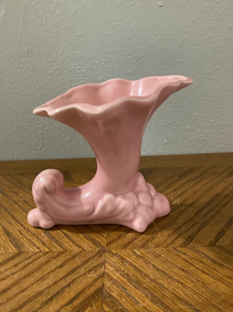 Vintage Pink Cornucopia Pottery Cornucopia Ceramic - Etsy