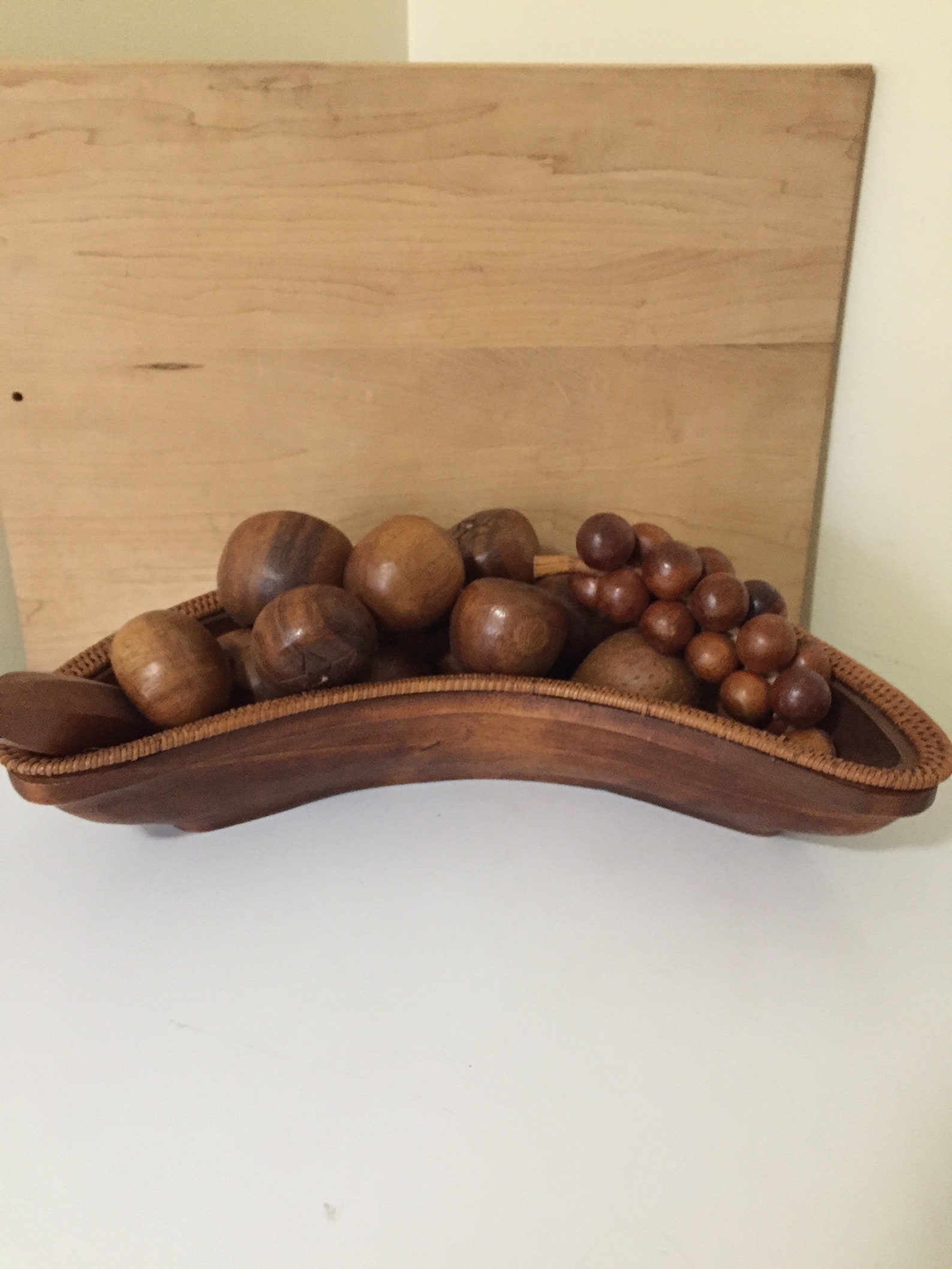 Vintage Wooden Fruit Bowl Wooden Fruit Wood Bowl Fruit - Etsy