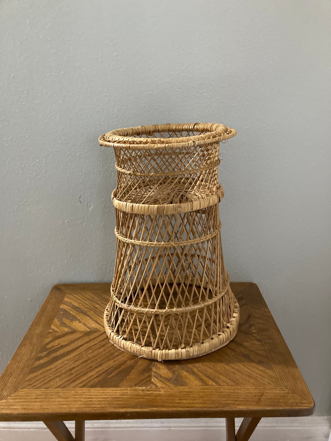 Vintage Wicker Plant Stand - Etsy