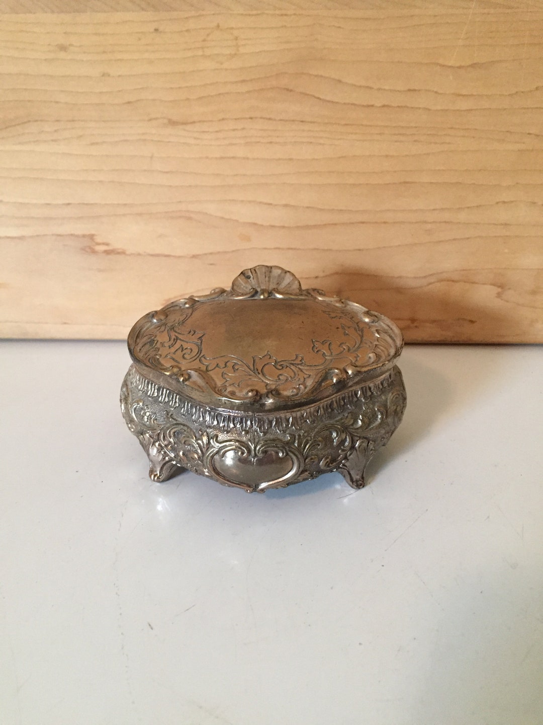 Vintage Silver Box, Silver Jewelry Box, Red Velvet Lined Box, Jewelry ...