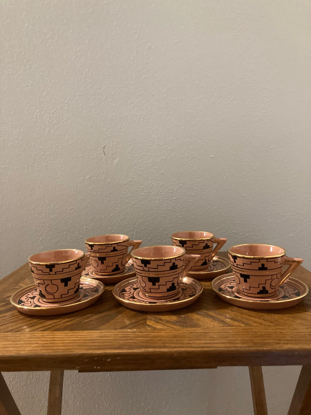 Vintage conjunto de taza y platillo de mediados de siglo, diseño ...