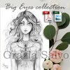 Big Eyes Collection. Set of 6 Sweet Cute Girls With Big Eyes to Color ...