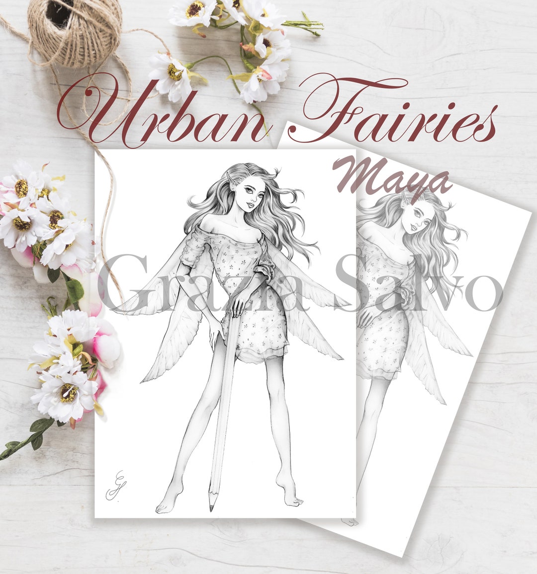 Maya - New Collection "fairies". Grazia Salvo Printable Colouring Page ...