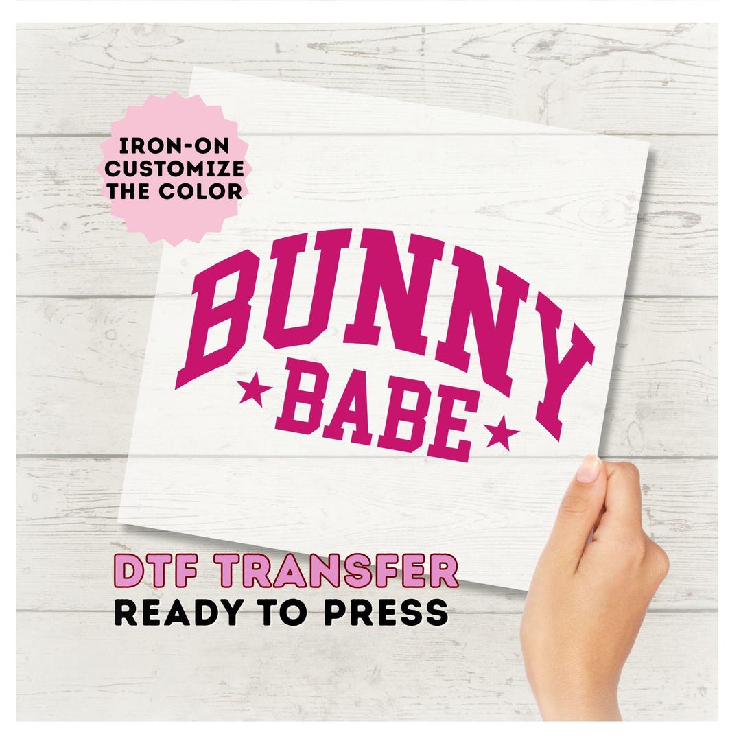 DTF Transfer - Iron on - Ready to Press - Easter DTF Bunny DTF Transfer ...