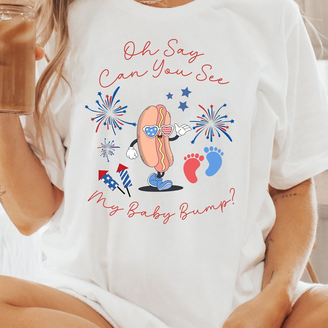 Fourth of July Pregnancy Announcement Shirt: Patriotic Baby Bump Tee - Etsy
