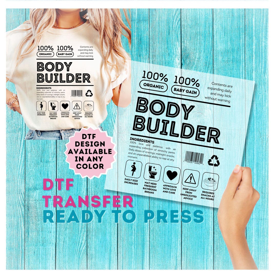 DTF Transfer - Iron on - Press Ready - Funny Pregnancy DTF Transfer ...