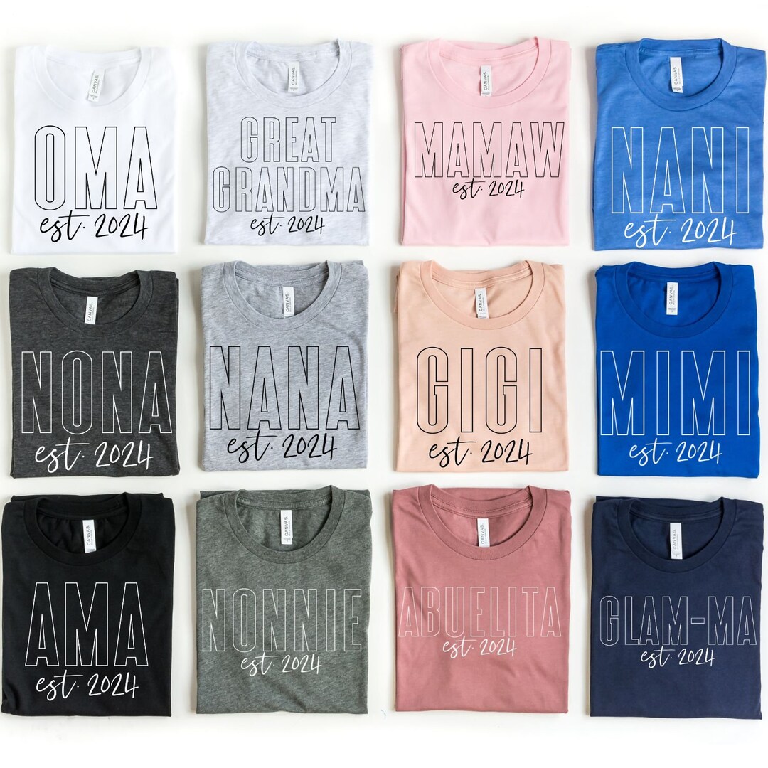 Custom Name EST 2023 2024 Shirt, Custom Grandma Shirt 2023 2024, Custom ...