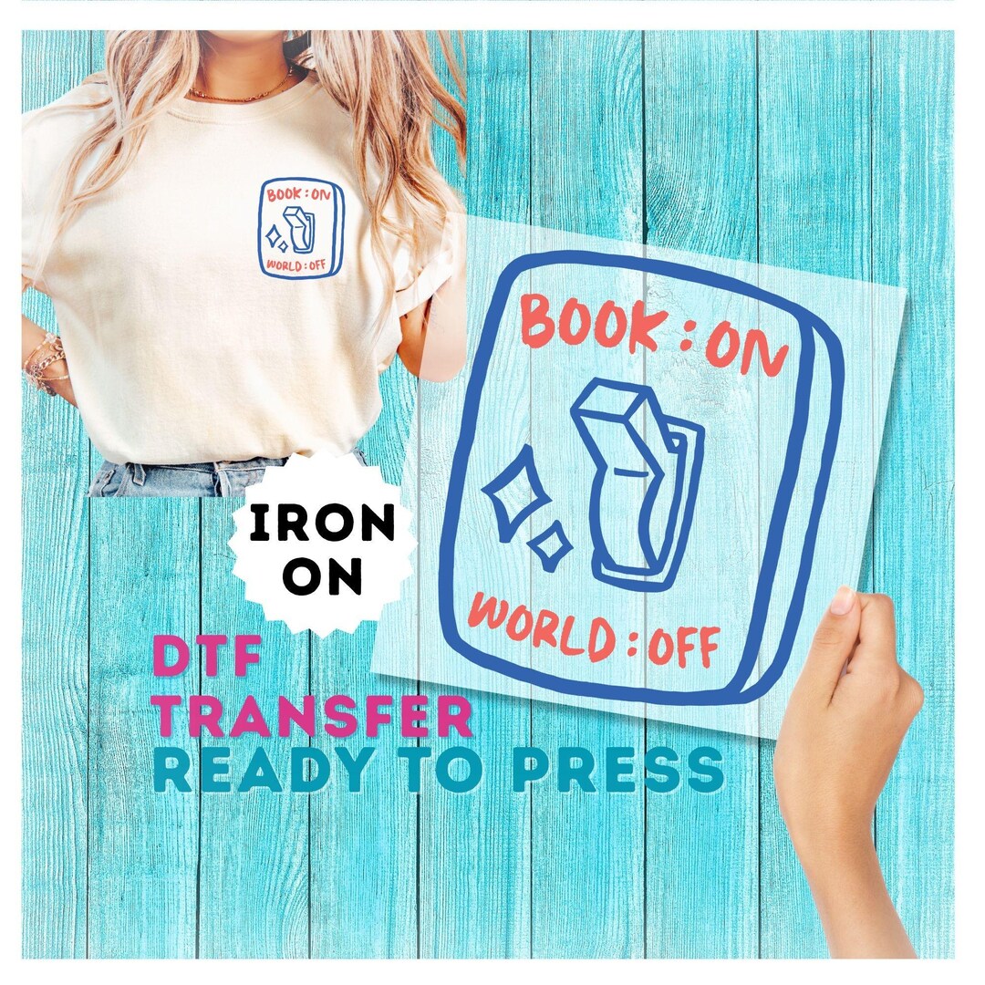 DTF Transfer - Press Ready Iron on - Books Lover DTF Transfer - Book ...