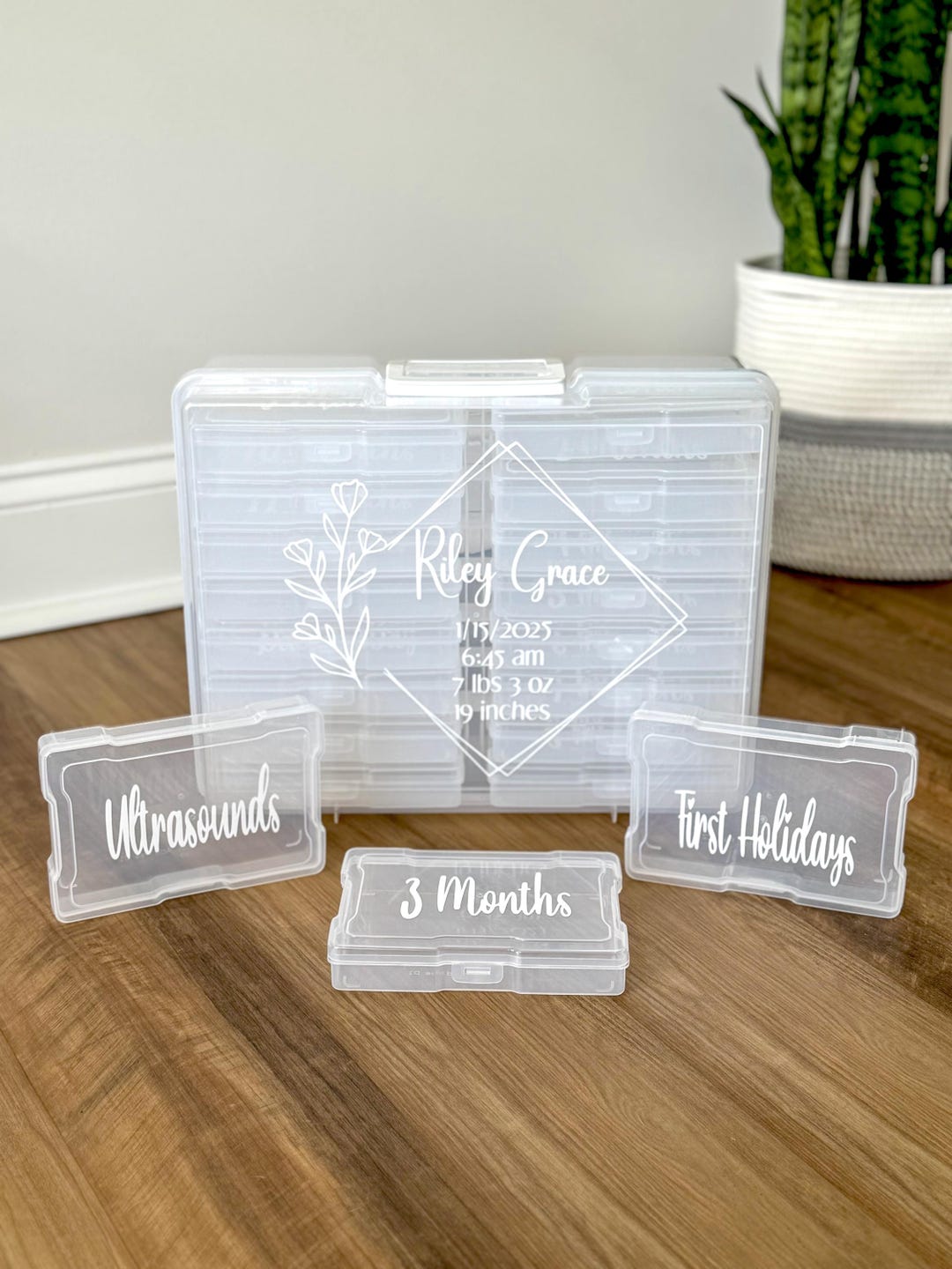 Baby Photo Box Storage, Keepsake Photo Container, Baby's First Year ...