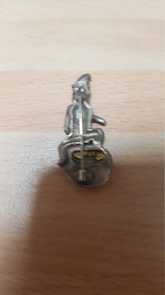 Vintage Pixie Cornish Gnome Tin Gold Lucky Charm Broo… - Gem