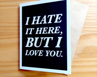 I Hate You Card | Etsy