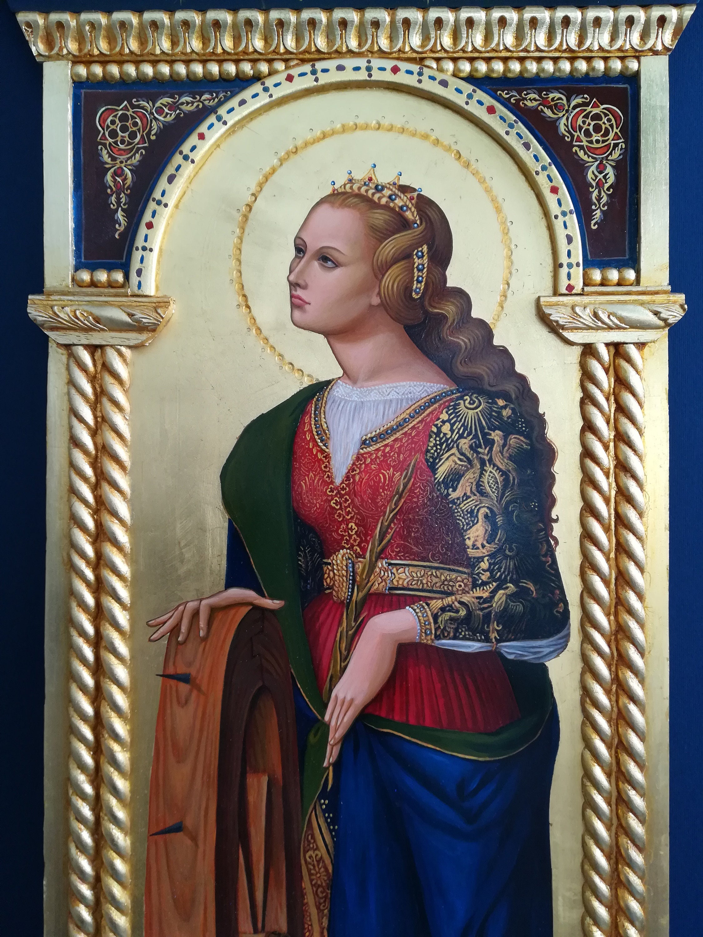St Catherine Icon Renaissance Tabernacle Hand Painted and Hand Crafted ...
