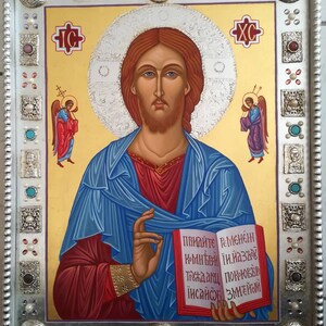 Jesus Christ Blessing Icon Orthodox Hand Painted Icon Unique ...